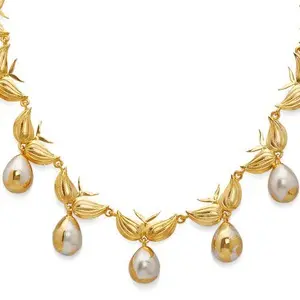 DHWANI BANSAL Zooni Gold-plated Necklace With Baroque Shell Pearls
