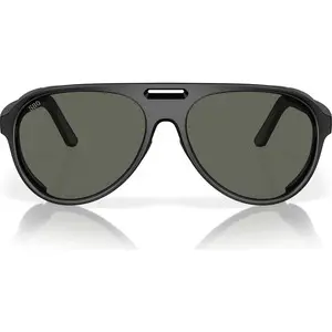 COSTA DEL MAR 59mm Polarized Pilot Sunglasses - Matte Black/ Gray