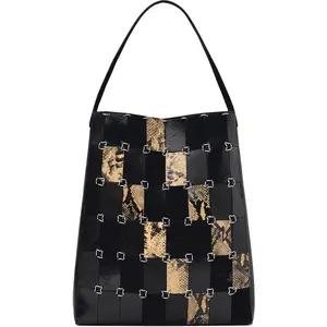 Mango Patchwork Leather Shoulder Bag