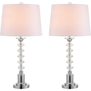 JONATHAN Y Kinsley 28" Crystal Led Table Lamp - Clear/chrome