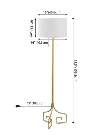 JONATHAN Y Newman 61.5" Transitional Glam Metal Led Floor Lamp