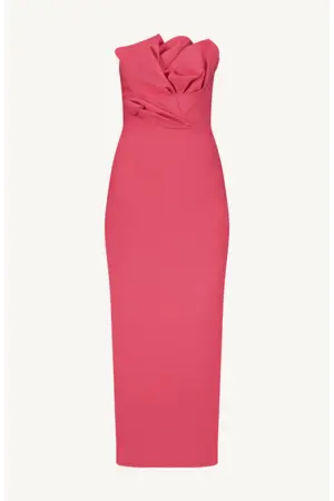 Lela Rose Lela Rose Textured Satin Draped Tulip Sheath - Pink
