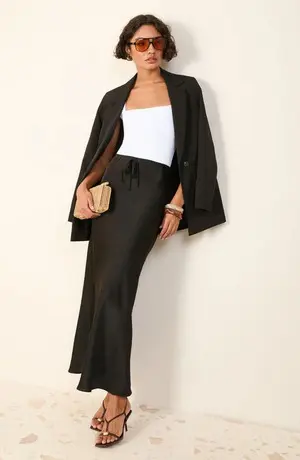 FRIENDS LIKE THESE Satin Maxi Skirt