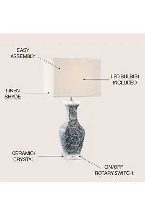JONATHAN Y May 28" Ceramic/crystal Led Table Lamp