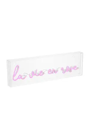 JONATHAN Y La Vie En Rose 20" X 6" Contemporary Glam Acrylic Box Usb Operated Led Neon Light - Pink