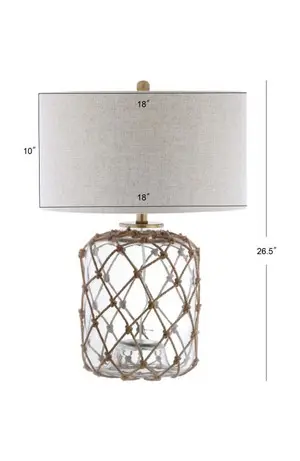 JONATHAN Y Mer Glass And Rope Led Table Lamp