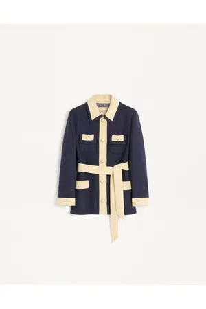 Valentino Garavani Pea Coat With Integrated Belt - Natural
