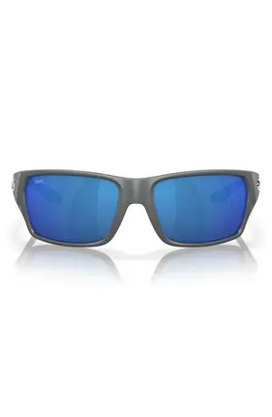 COSTA DEL MAR Tailfin 60mm Polarized Sunglasses - Matte Gray/blue Mirror 580p