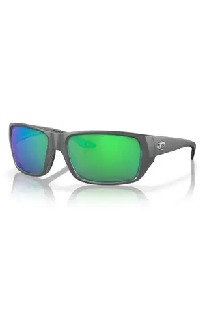 COSTA DEL MAR Tailfin 60mm Polarized Sunglasses - Matte Gray/green Mirror 580p
