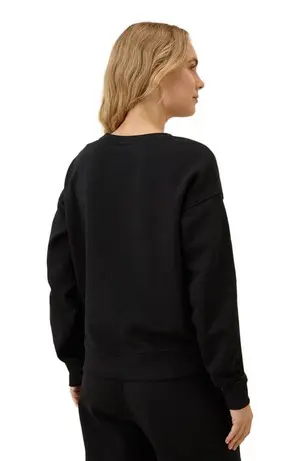 PACT Organic Brushed Fleece Crew Sweatshirt - Black