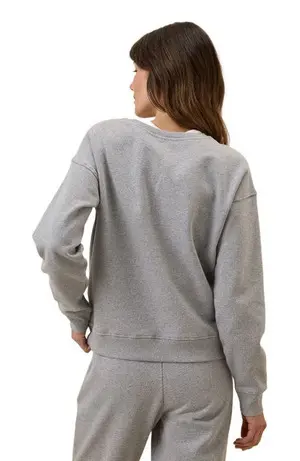 PACT Organic Brushed Fleece Crew Sweatshirt - Heather Grey