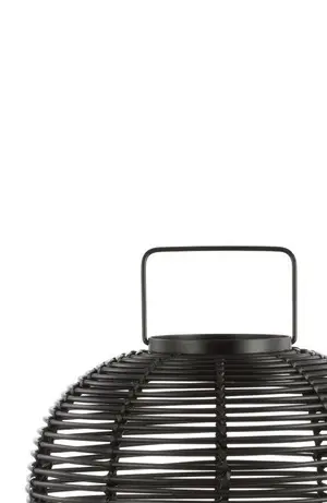 JONATHAN Y Kandella 26.7" Outdoor Woven Oval Asian Led Lantern