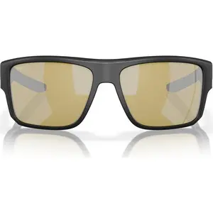 COSTA DEL MAR Taxman 59mm Polarized Square Sunglasses - Black/ Sunrise Silver