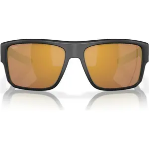COSTA DEL MAR Taxman 59mm Polarized Square Sunglasses - Matte Black/ Gold Mirror