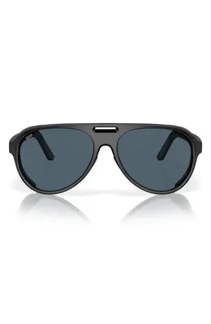 COSTA DEL MAR Grand Catalina 59mm Polarized Pilot Sunglasses - Matte Black/ Gray
