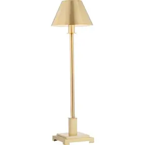 JONATHAN Y Roxy 26" Metal Shade Led Table Lamp Brushed Brass Gold