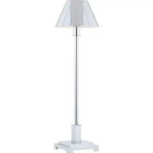 JONATHAN Y Roxy 26" Metal Shade Led Table Lamp - Chrome