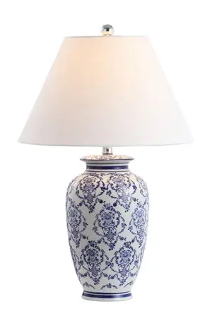 JONATHAN Y Juliana 26.25" Chinoiserie Ceramic Led Table Lamp - Blue/white