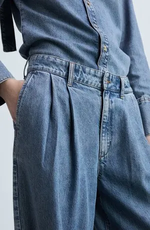 Mango Pleated High-waist Wide-leg Jeans