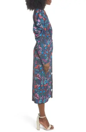Topshop Grand Estate Mix Midi Dress