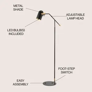JONATHAN Y Eugenio 58.5" Metal Led Floor Lamp