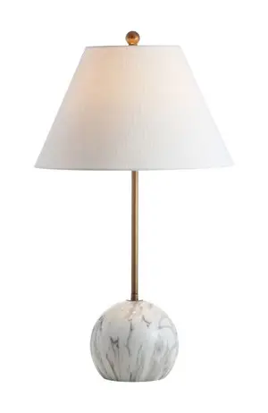 JONATHAN Y Miami 29" Minimalist Resin/metal Led Table Lamp - Gold/white