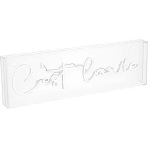 JONATHAN Y C'est La Vie 20" X 6" Contemporary Glam Acrylic Box Usb Operated Led Neon Light - White