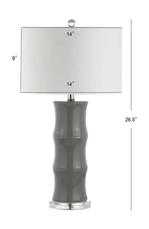 JONATHAN Y Tiki 26.5" Ceramic Led Table Lamp - Gray