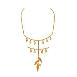DHWANI BANSAL Zuri Pearl Statement Necklace - Gold Plated