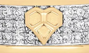 Sara Weinstock Honeycomb Heart Pavé Diamond Ring - Yellow Gold/ Diamond