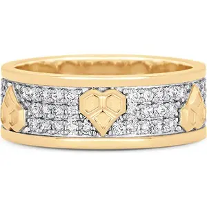 Sara Weinstock Honeycomb Heart Pavé Diamond Ring - Yellow Gold