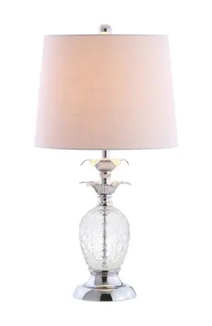 JONATHAN Y Jane 24" Glass Led Table Lamp - Clear/chrome
