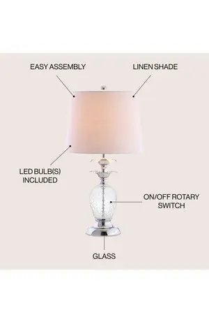 JONATHAN Y Jane 24" Glass Led Table Lamp