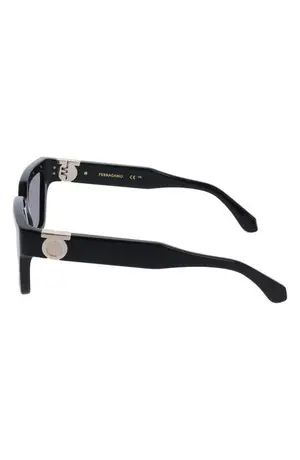 FERRAGAMO 52mm Square Sunglasses - Black