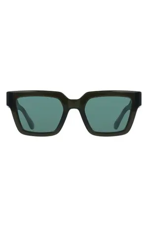 FERRAGAMO FERRAGAMO 52mm Square Sunglasses Transparent Dark Green