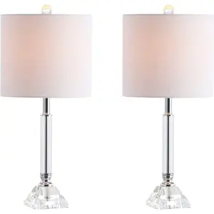 JONATHAN Y Dana 19.5" Crystal Column/metal Led Table Lamp - Clear