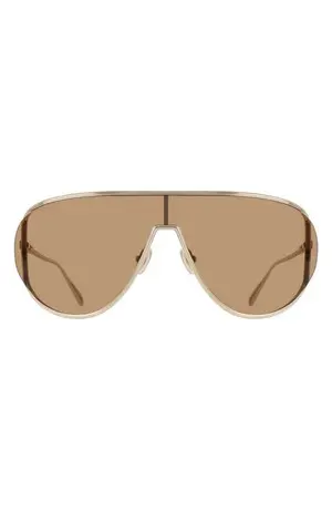 FERRAGAMO 63mm Oversize Aviator Sunglasses - Gold