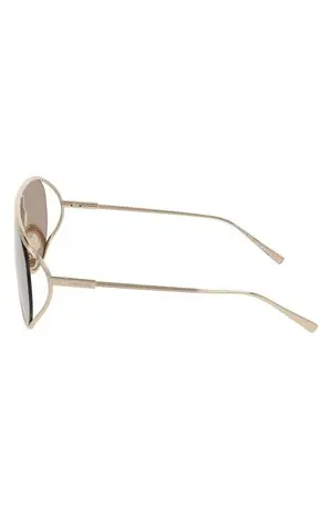 FERRAGAMO 63mm Oversize Aviator Sunglasses - Gold