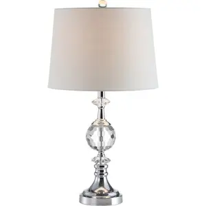JONATHAN Y Channing 25.5" Led Crystal/metal Table Lamp - Clear/chrome