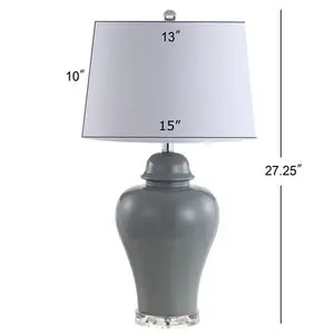 JONATHAN Y Winnie 27" Ceramic Urn Led Table Lamp - Gray