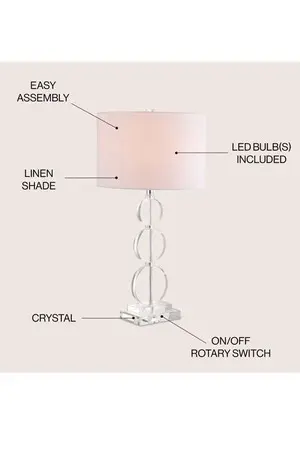JONATHAN Y Paisley 29.5" Crystal Led Table Lamp