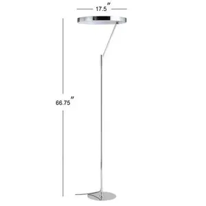 JONATHAN Y Owen 66.7" Integrated Led Metal Floor Lamp - Chrome