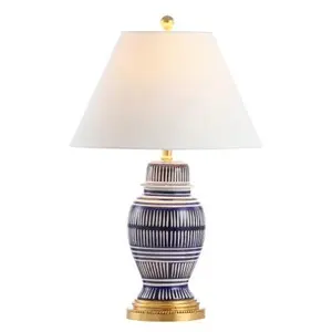 JONATHAN Y Reed 27" Ceramic/iron Modern Coastal Led Table Lamp - Blue/white