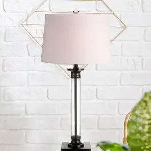 JONATHAN Y Mason Glass And Metal Led Table Lamp