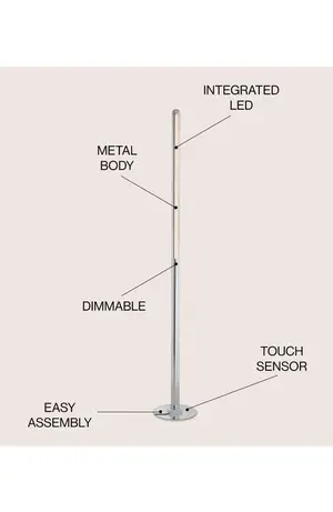 JONATHAN Y Roxanna 68" Integrated Led Metal Floor Lamp