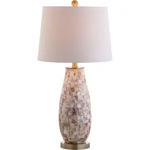 JONATHAN Y Jocelyn 28" Seashell Led Table Lamp - Natural/brass Gold
