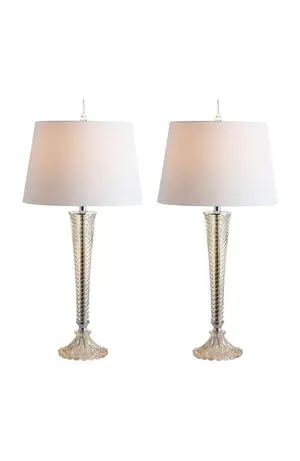 JONATHAN Y Caterina 32" Glass Led Table Lamp - Champagne