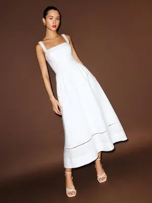 Reformation Petites Maegan Linen Dress - Ivory | Editorialist
