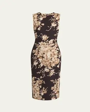 Dolce & Gabbana Rose Cretonne Charmeuse Midi Dress - Prpprtflow