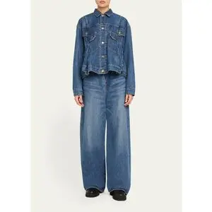 Sacai Belted Wide-leg Denim Pants